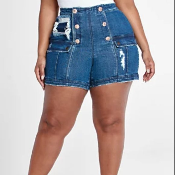 Fashion to Figure | Shorts | 59 High Rise Sailor Button Denim Shorts ...